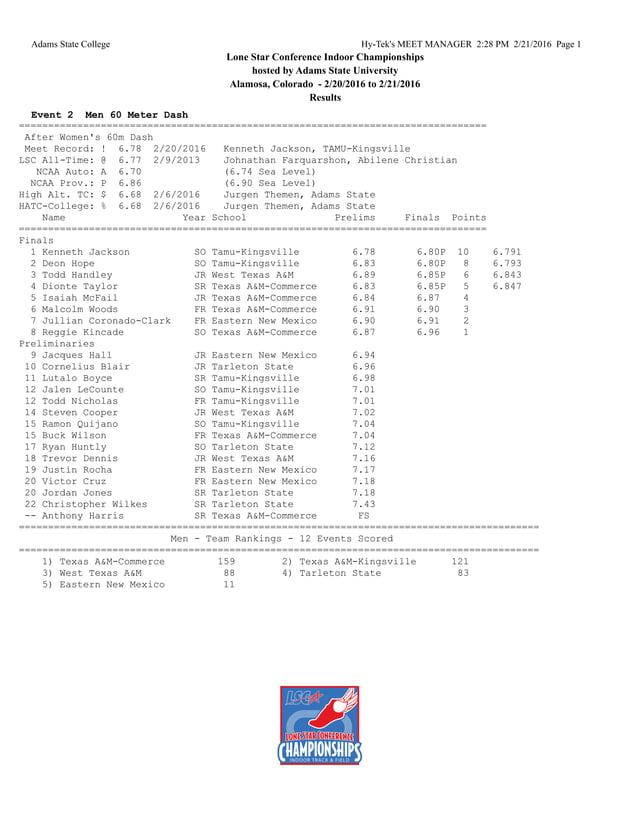 Men 60m Final | PDF
