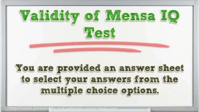 Mensa iq test is a measure to include people in top 2 percent high ...