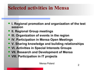 What can make in Mensa (Poland)? - examples | PPT