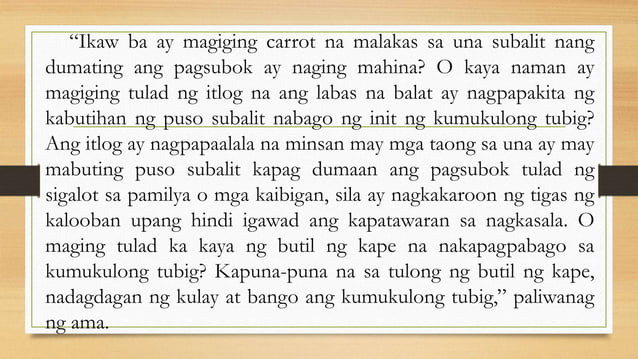Mensahe ng butil ng kape | PPTX