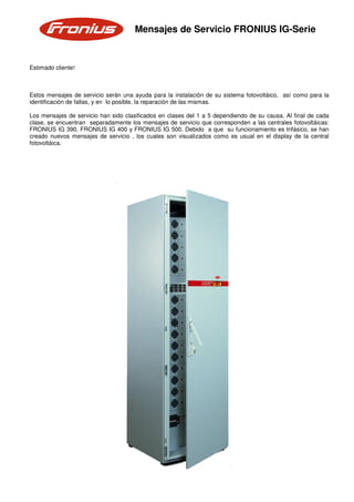 Mensaje error fronius | PDF