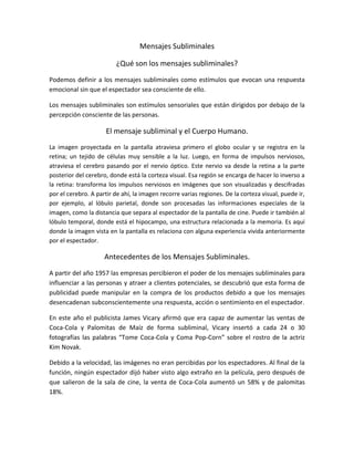 Mensajes subliminales | PDF