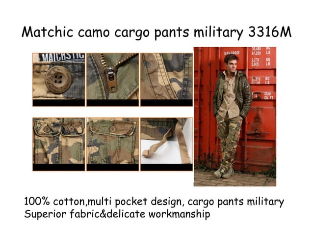 Mens Camo Cargo Pants Match | PPT