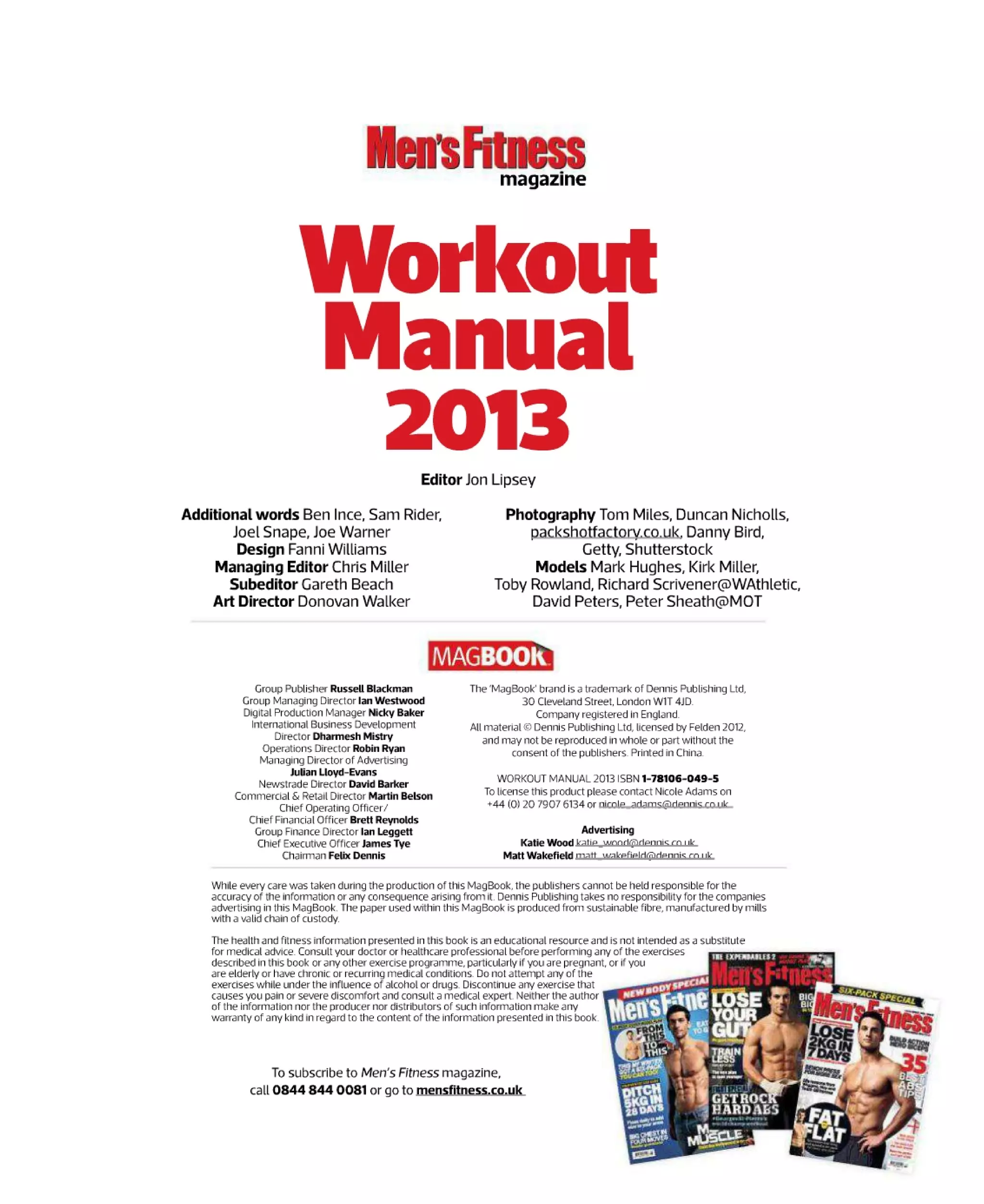 Men's fitness workout manual your guide to building muscle and burning ...