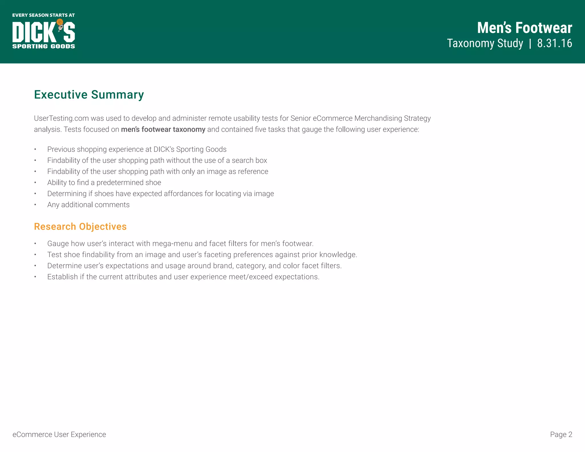 Men's Footwear Taxonomy Study | PPT