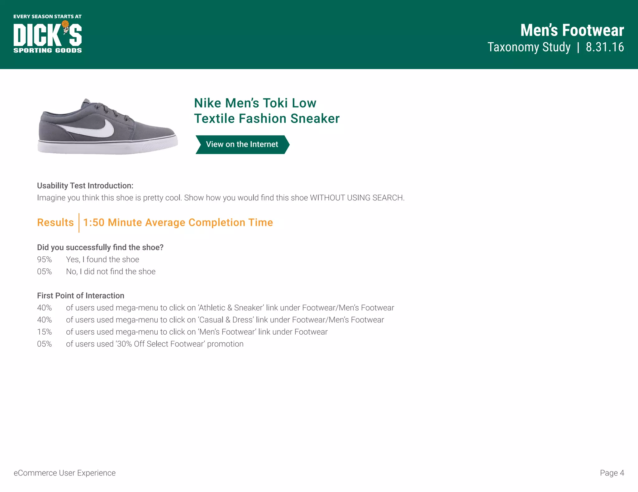 Men's Footwear Taxonomy Study | PPT
