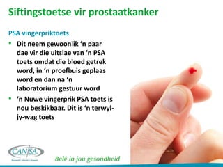CANSA Mansgesondheid - Prostaatkanker - 2014 Afrikaans | PPTX