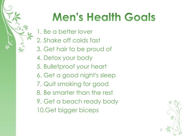 Men's Health Goals presentation by ConceptDraw MindMap | PPTX