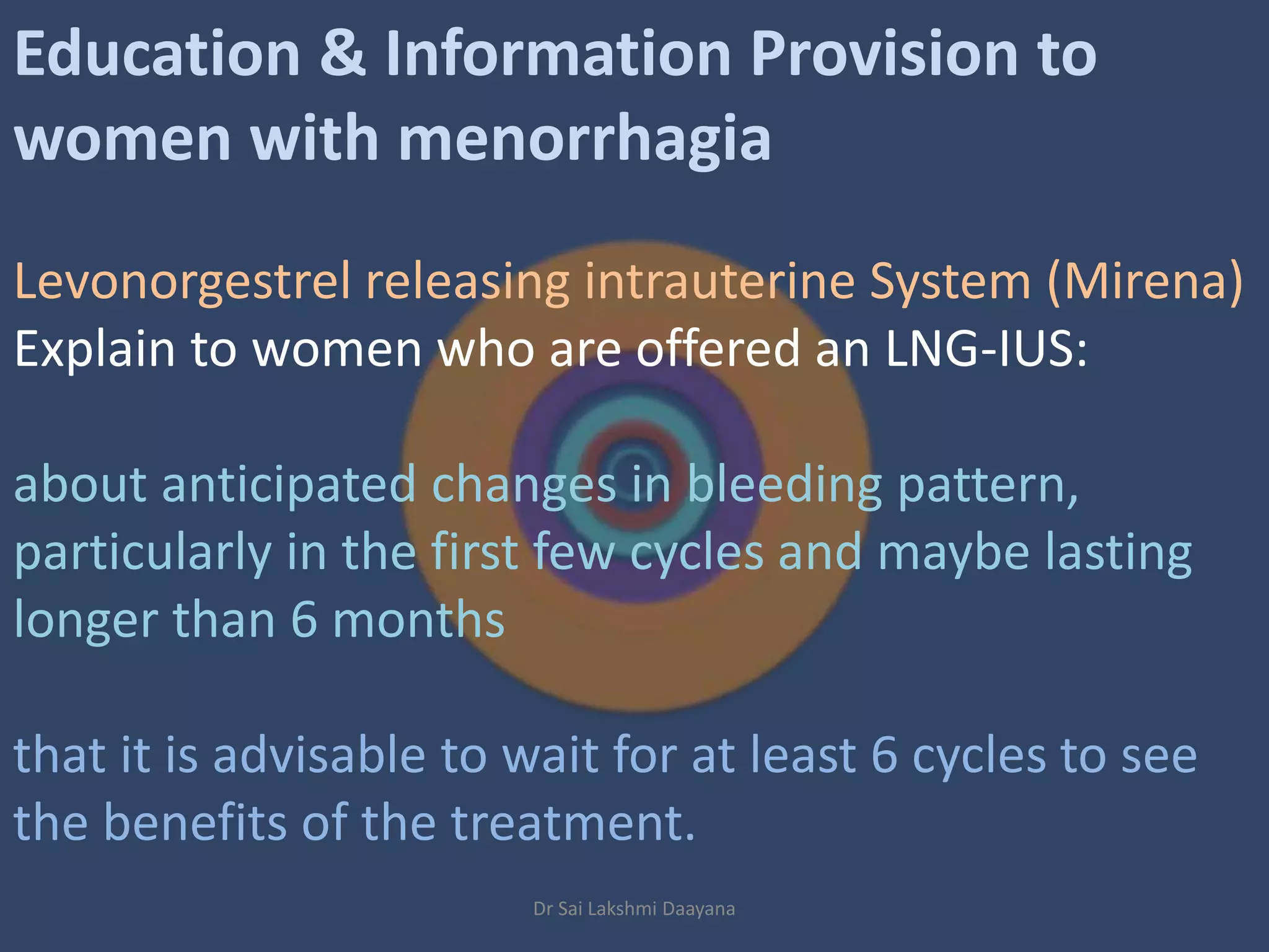 Menstrual disorders NICE guideline | PPTX