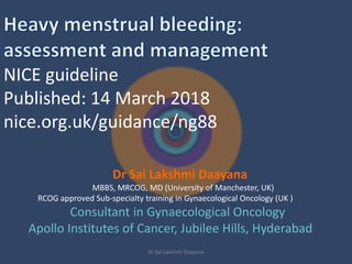 Menstrual disorders NICE guideline | PPTX