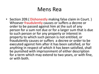 Mens rea.pptx | Crime & Harmful Acts to Individuals, Society & Human ...