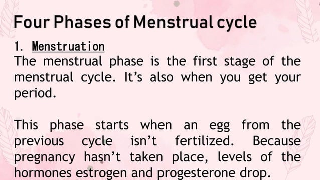 MENSTRUAL CYCLE PRESENTATION.pptx-Grade 10 | PPTX | Infertility | Reproductive Health