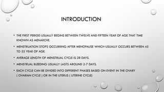 Menstrual cycle:- Introduction, Defination, phases of menstrual cycle ...