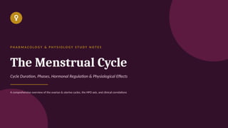 Comprehensive Study Notes on the Menstrual Cycle: Phases, Hormonal ...