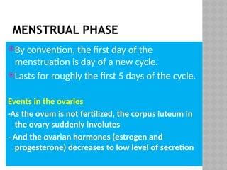 menstrual cycle physiology of female reproductive system | PPTX