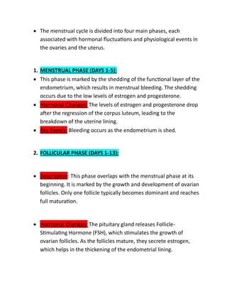 MENSTRUAL CYCLE INFORMATION IN EASY WAY FOR MEDICAL STUDENTS | PDF