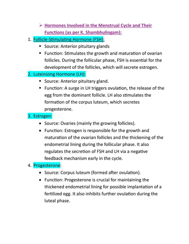 MENSTRUAL CYCLE INFORMATION IN EASY WAY FOR MEDICAL STUDENTS | PDF