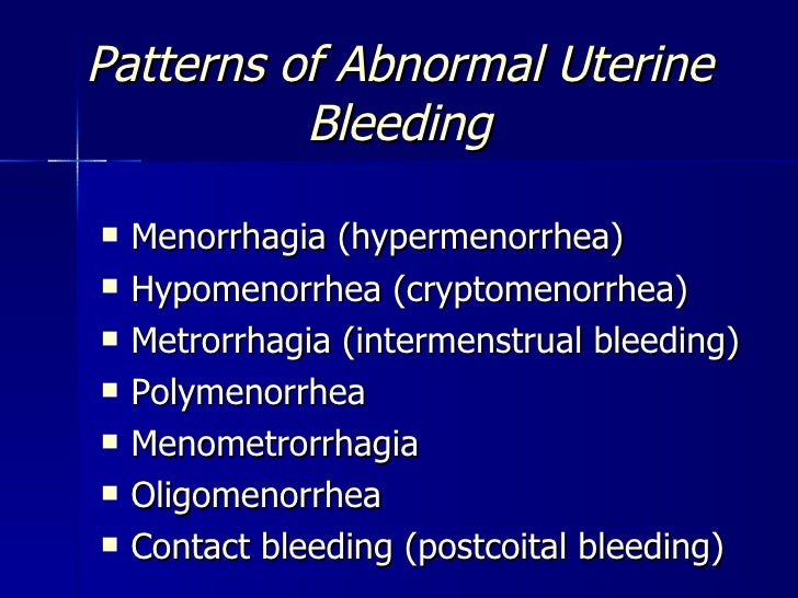 Menstrual dysfunction