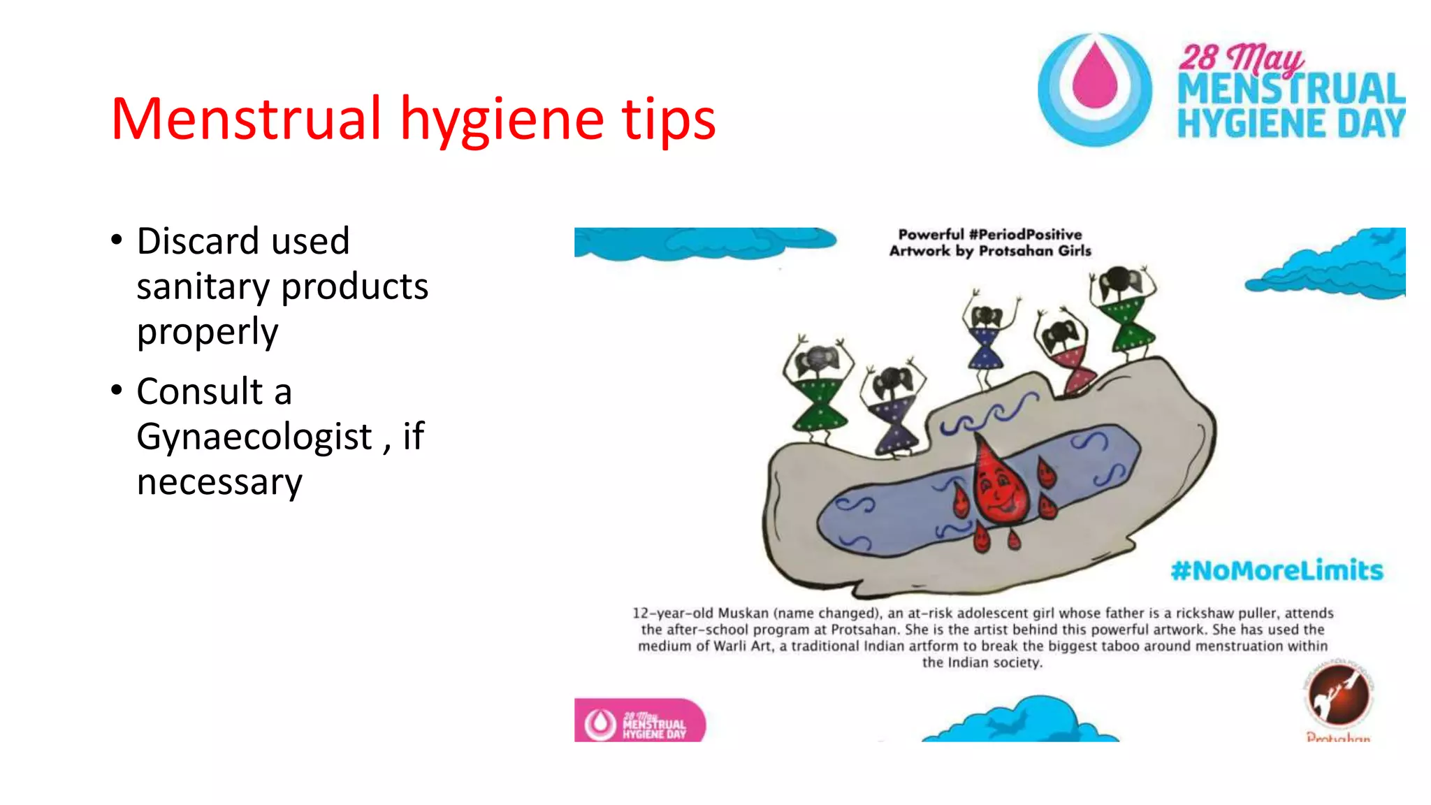 Menstrual hygiene in adolescent girls | PPTX