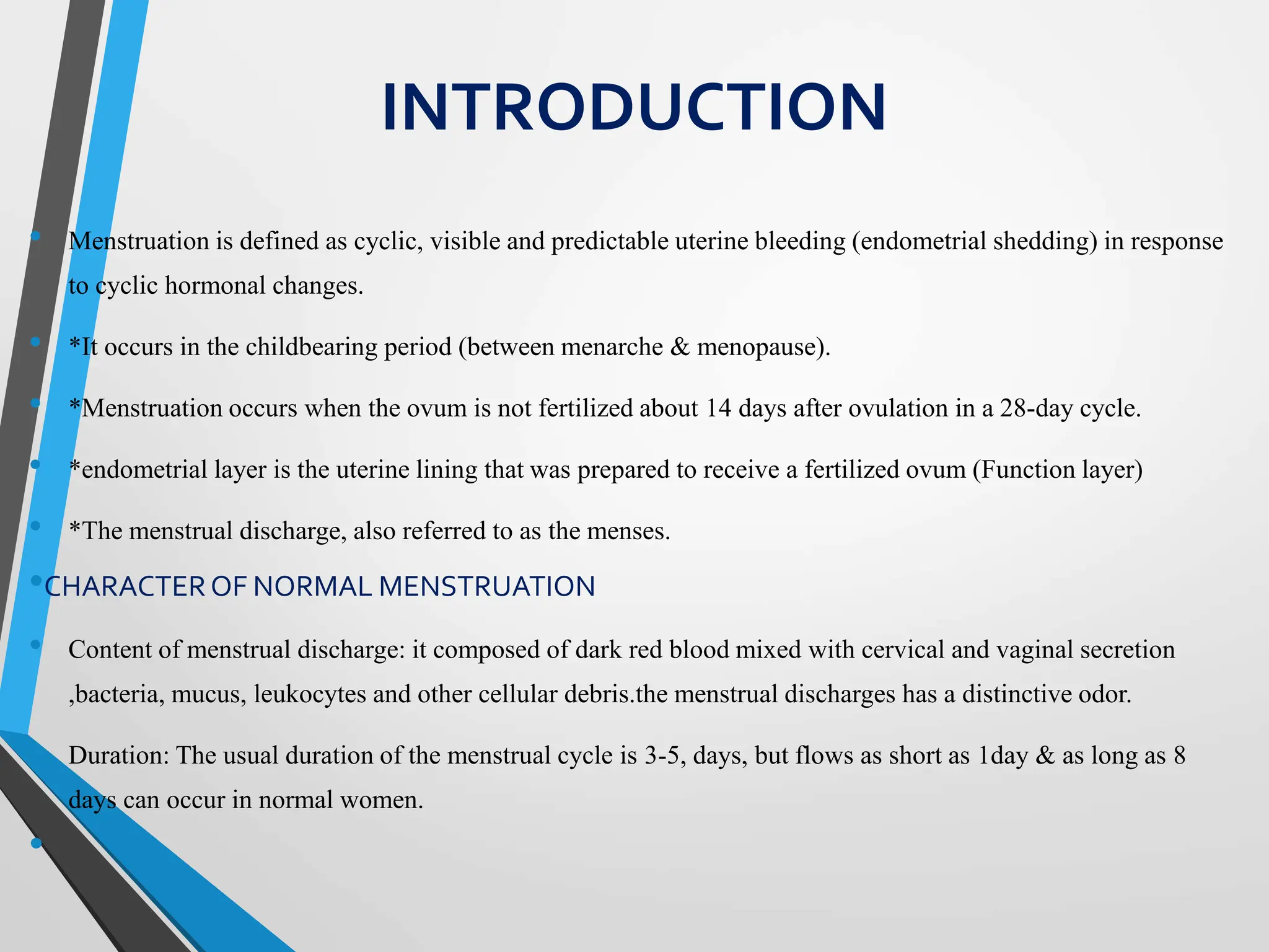 Physiology of menstruation and menstrual cycle | PPTX