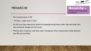 MENSTURAL HYGIENE IN WOMENS LIFETIME.pptx
