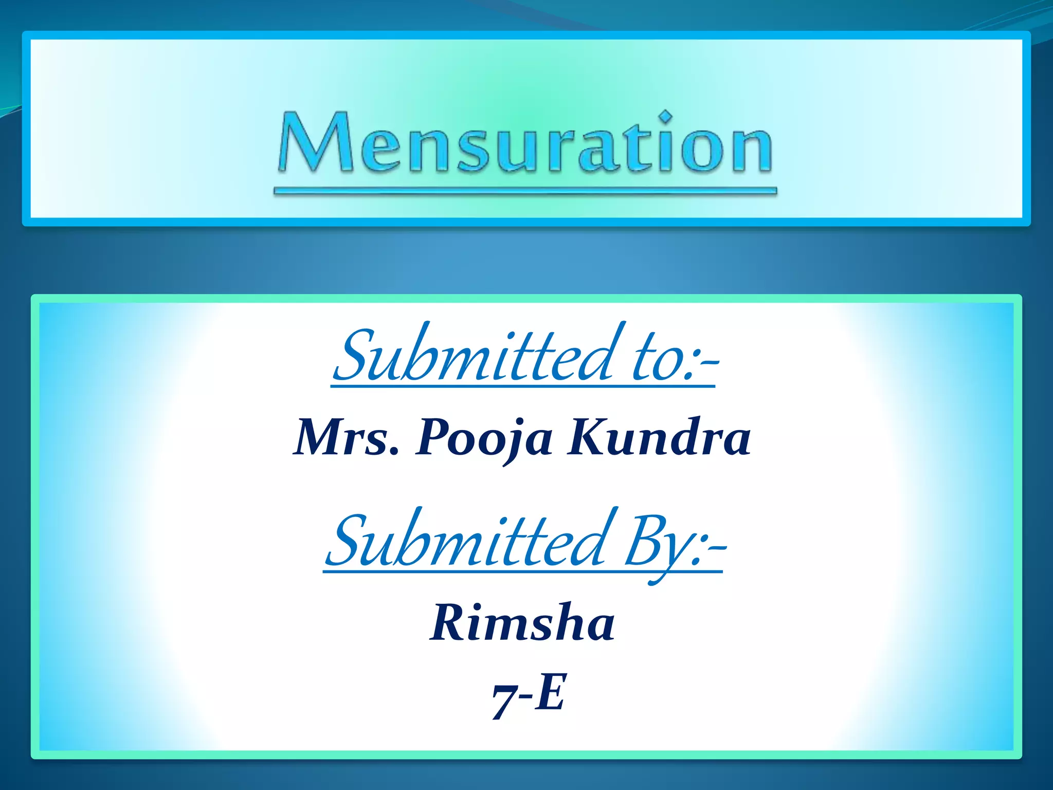 Mensuration | PPTX