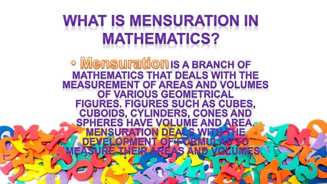 Mensuration PPT CLASS 8 NCERT | PPTX | Physics | Science