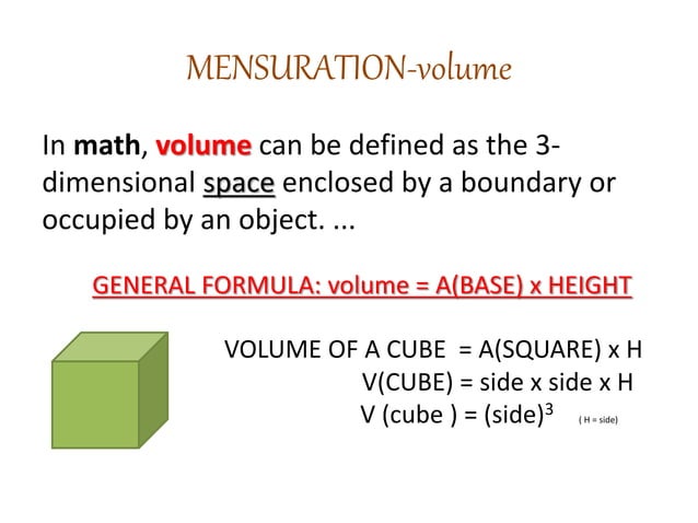 Mensuration | PPTX | 3-D Graphics | Computer Software and Applications