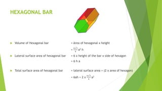 MENSURATION WORKSHOP CALCULTION AND SCIENCE 1ST YEAR PRESENTATION | PPTX