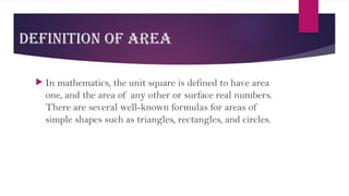 MENSURATION.pptx class5 mathematics topic | PPTX