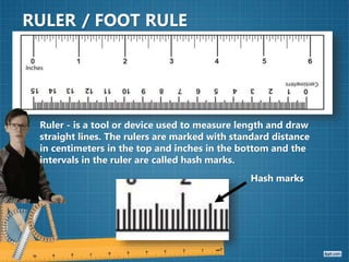 MENSURATION-CALCULATION RULERS PROTRACTORS AND TOOLS.pptx