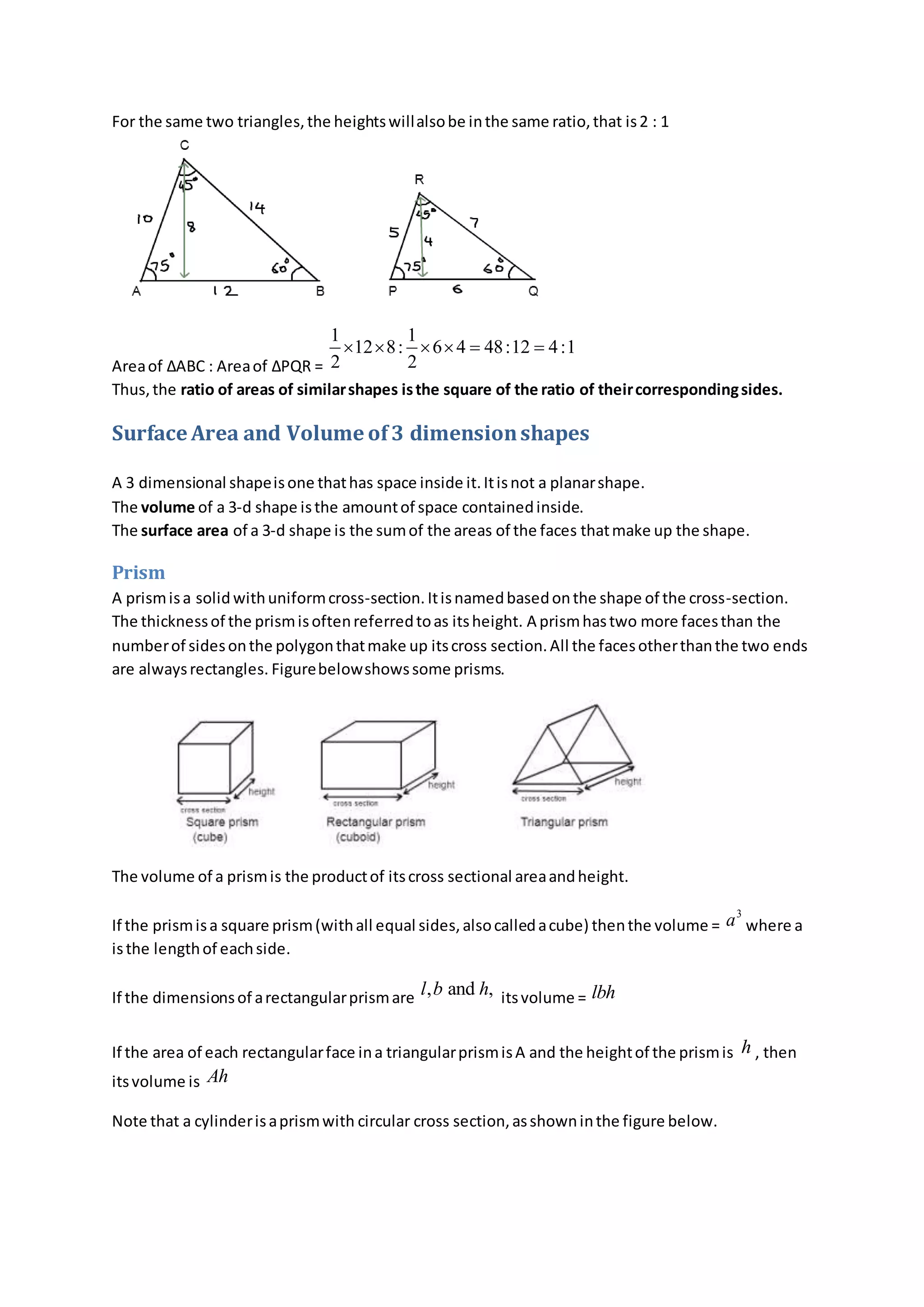 Mensuration notes and_ solved problems | DOCX