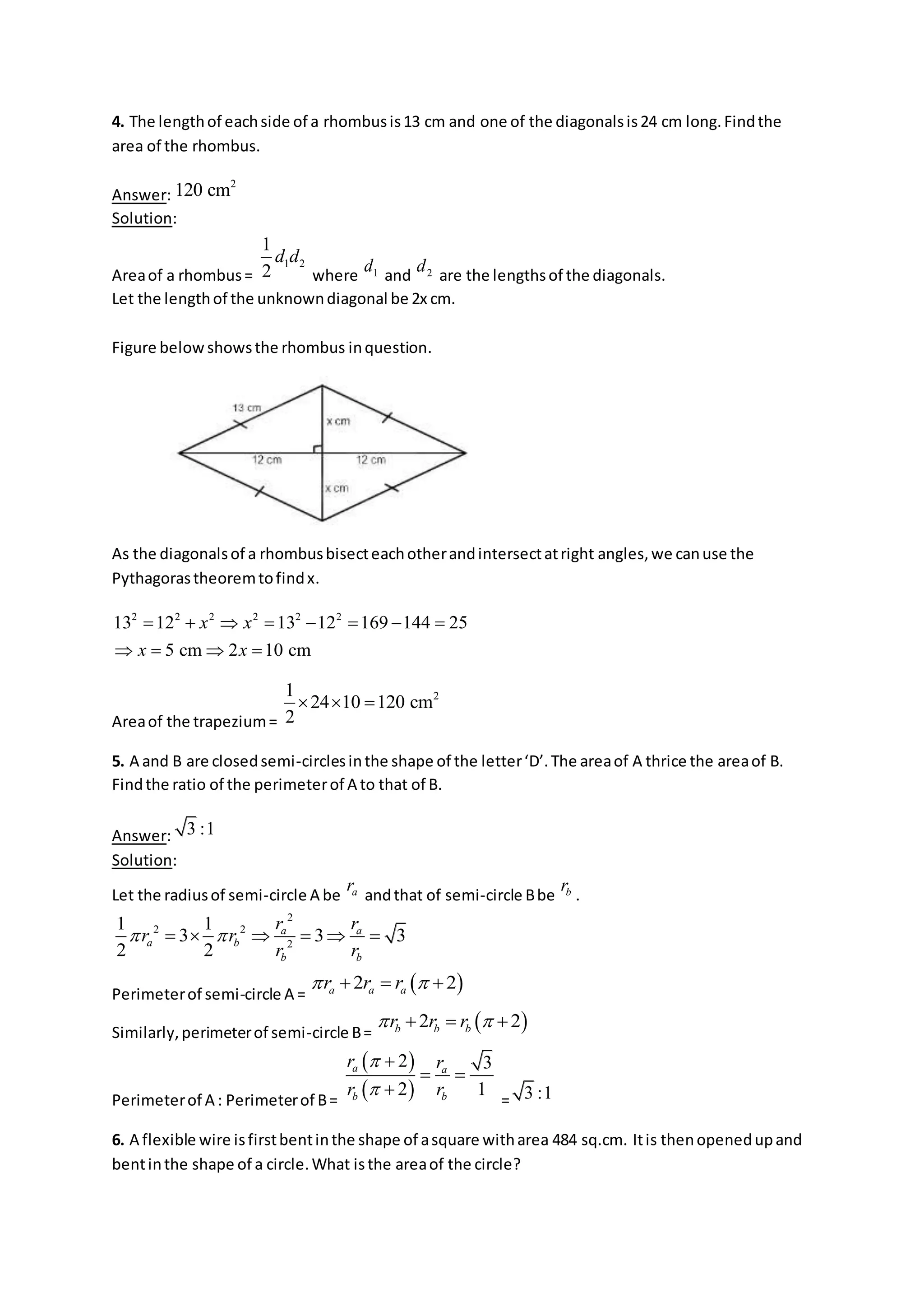 Mensuration notes and_ solved problems | DOCX