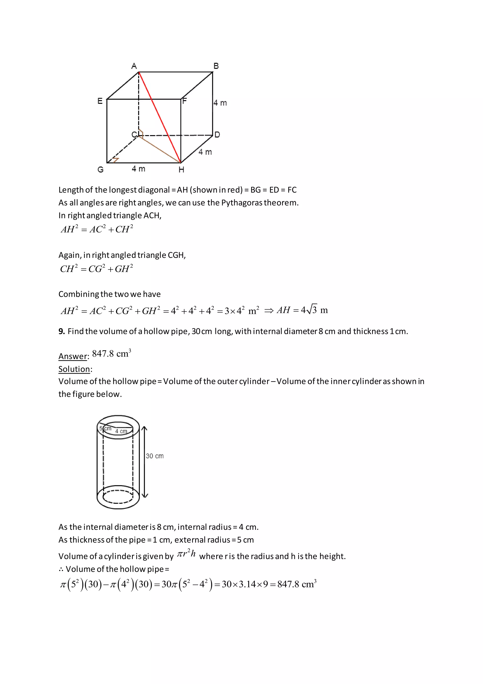 Mensuration notes and_ solved problems | DOCX