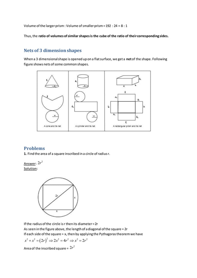 Mensuration notes and_ solved problems | DOCX | Physics | Science