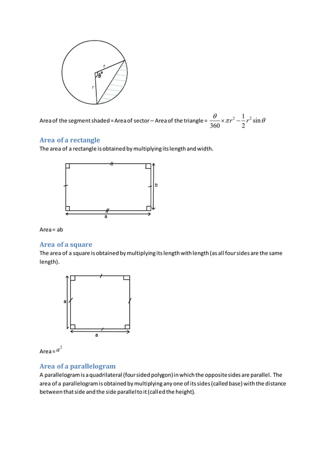 Mensuration notes and_ solved problems | DOCX | Physics | Science