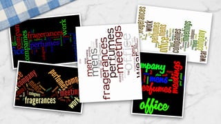 Mens work perfumes expressed in word clouds | PPT
