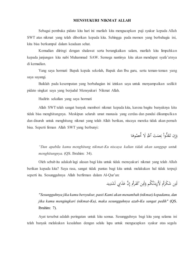 Contoh Pidato Anak-Anak | DOCX