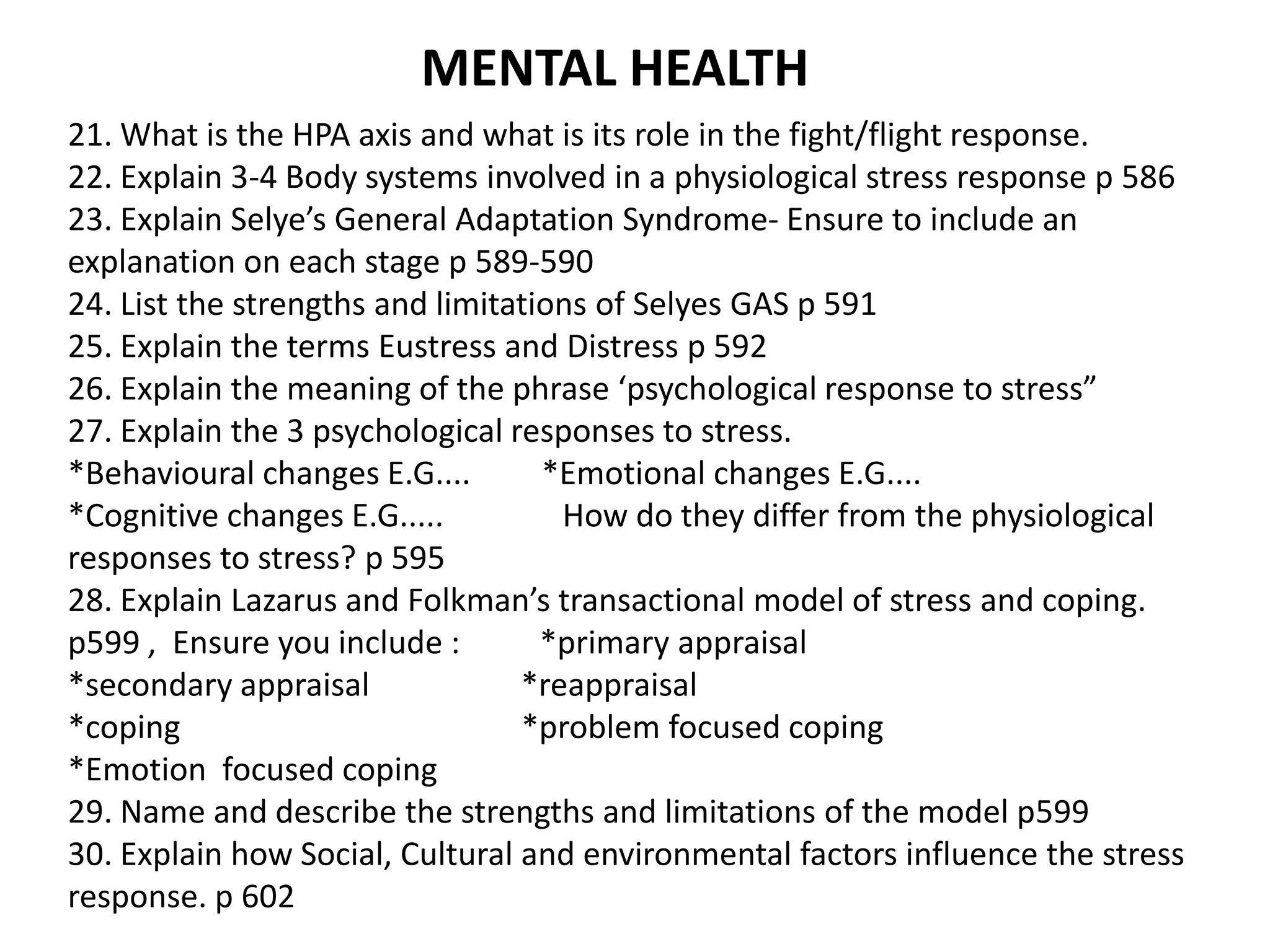 Mental health questions | PPTX