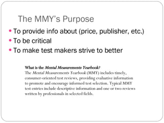 Mental Measurements Yearbook | PPT