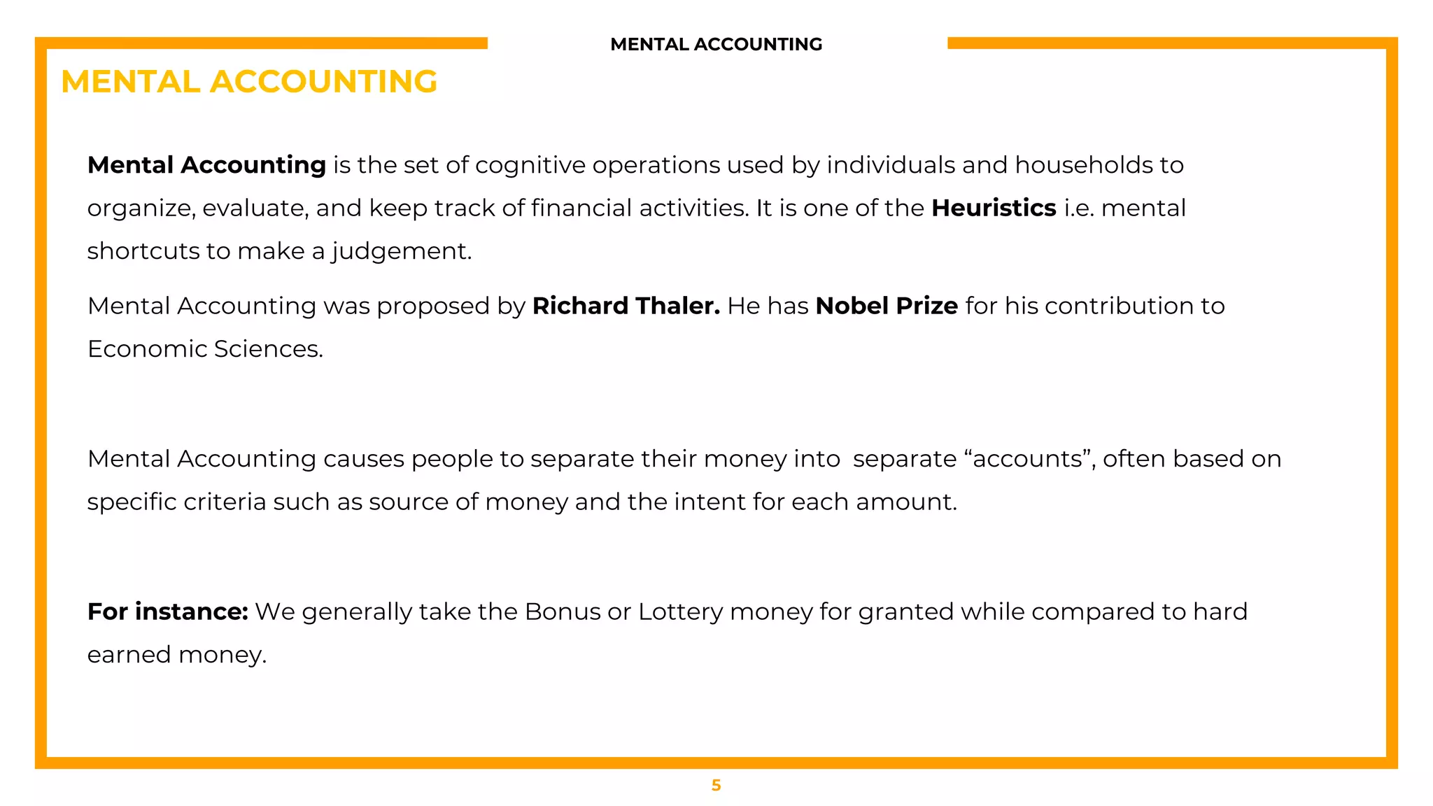 Mental Accounting : Behavioral Finance | PPTX