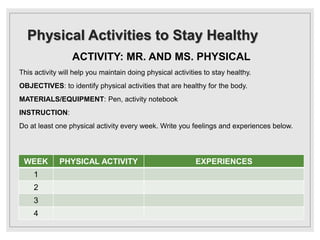 Mental and emotional health 3rd quarter activities | PPTX