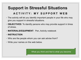 Mental and emotional health 3rd quarter activities | PPTX