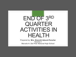 Mental and emotional health 3rd quarter activities | PPTX