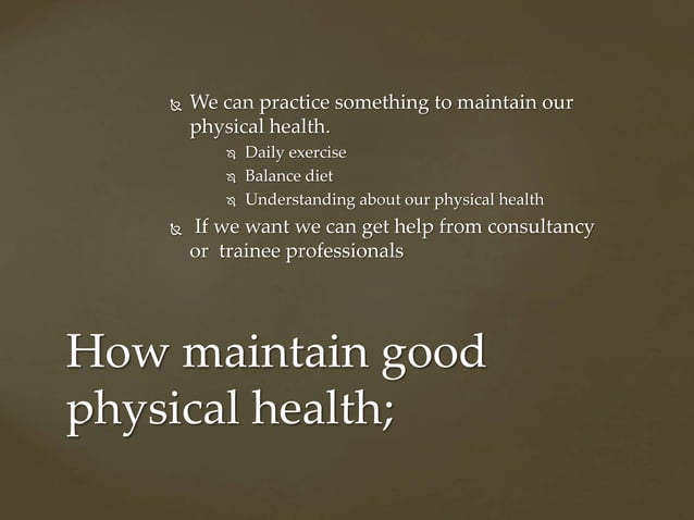 Mental and physical well being adf | PPTX | Mental Health | Diseases ...