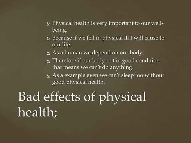 Mental and physical well being adf | PPTX | Mental Health | Diseases ...