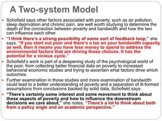 Mental bandwidth and impact on Poverty | PPT