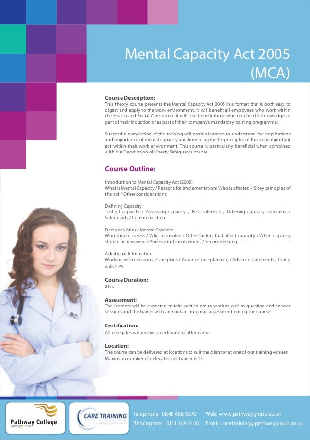 Mental Capacity Act 2005 (MCA) Training Courses/Mental Health Awarene… Mental Capacity Act 2005 (MCA) Training Courses/Mental Health Awarene…