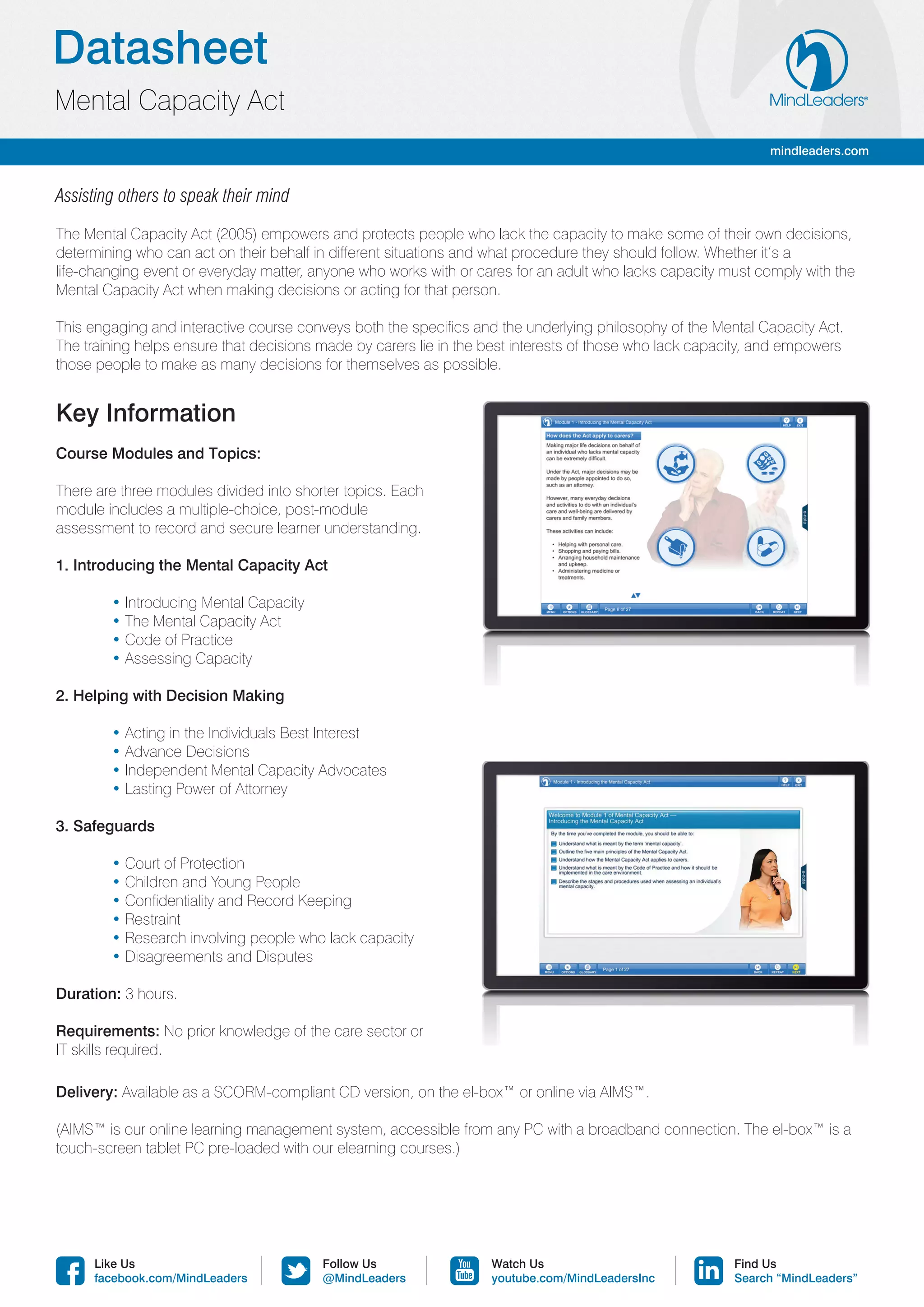 Mental Capacity Act eLearning | PDF