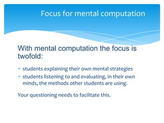 Mental computation | PPSX | Games and Puzzles | Hobbies & Interests